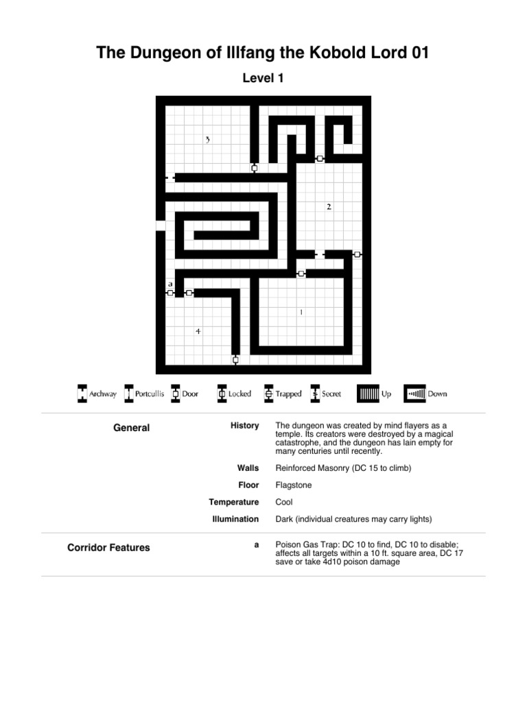 The Dungeon of Illfang The Kobold Lord 01 | PDF