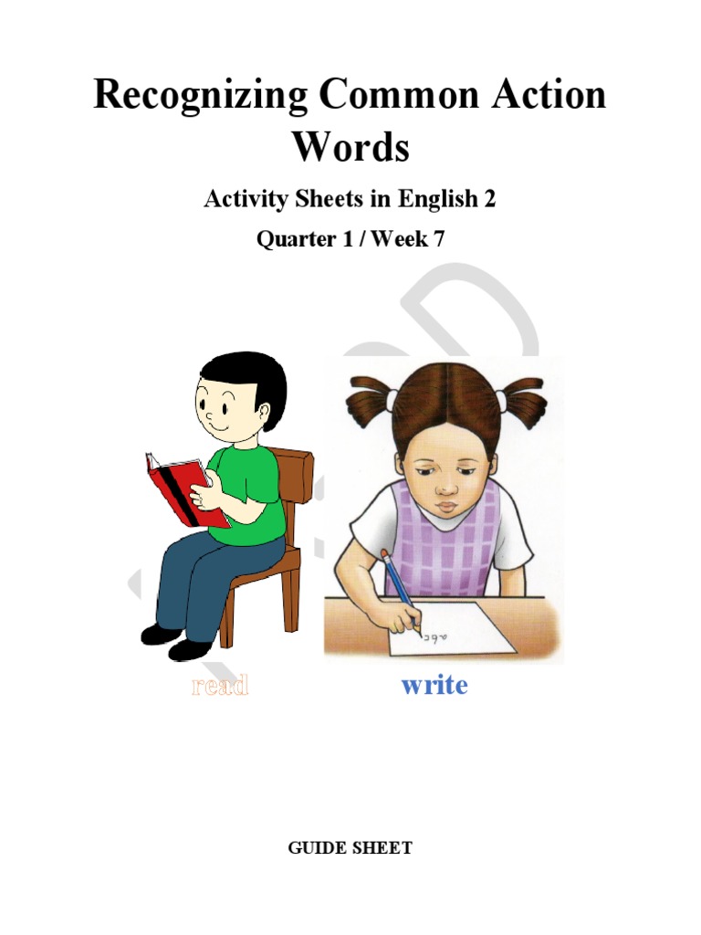 Identifying Common Action Words | PDF