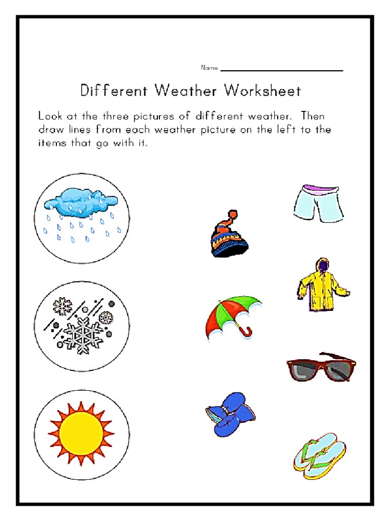 Different Weather Worksheet | PDF