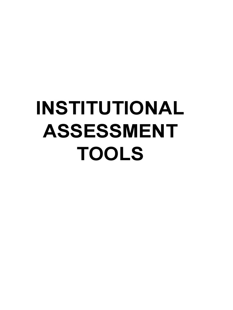 INSTITUTIONAL-ASSESSMENT-TOOLS - Docx.-Edit | PDF | Cakes | Custard