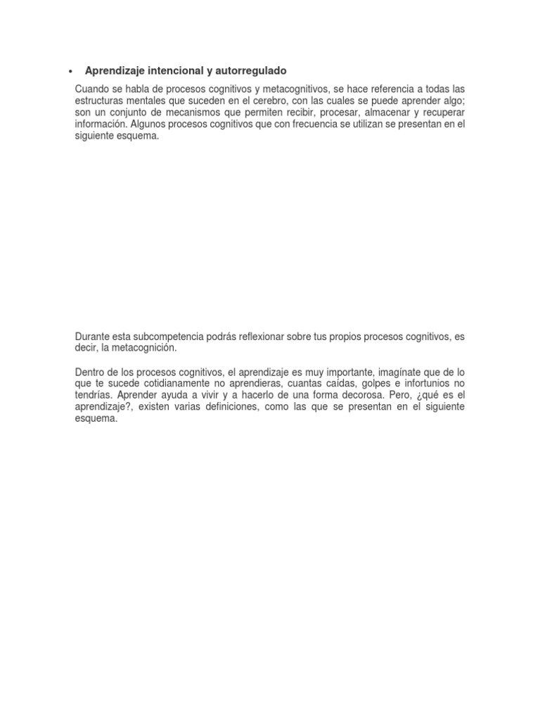 Aprendizaje Intencional y Autorregulad1 | PDF | Aprendizaje ...