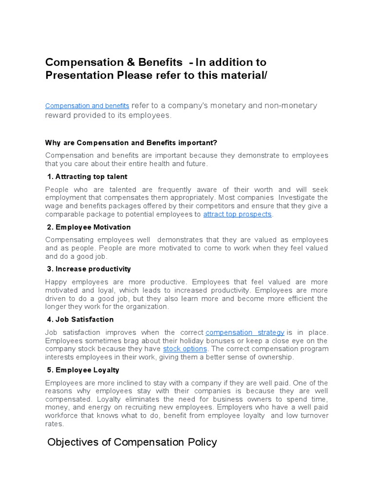 Compensation Study | PDF