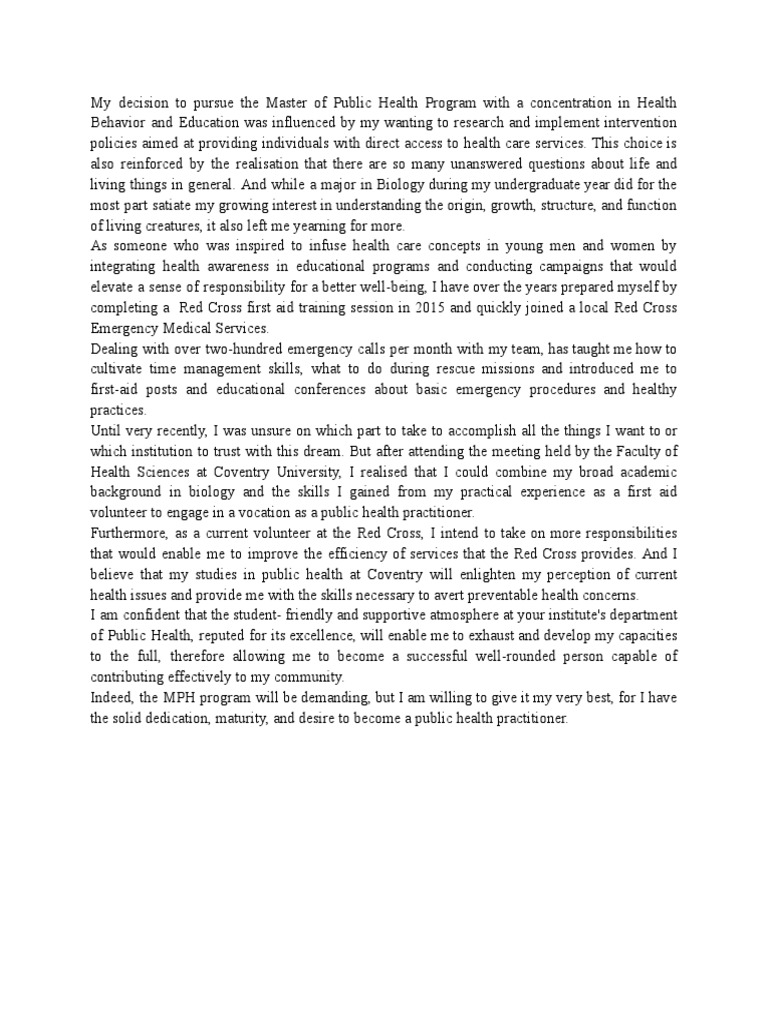 Pursuing MPH to Implement Health Intervention Policies | PDF | Public ...