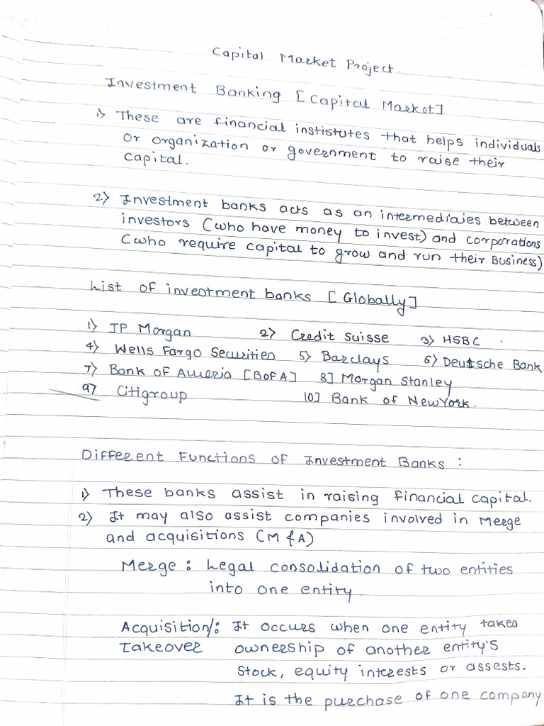 Investment Banking Notes - 220725 - 182059 | PDF