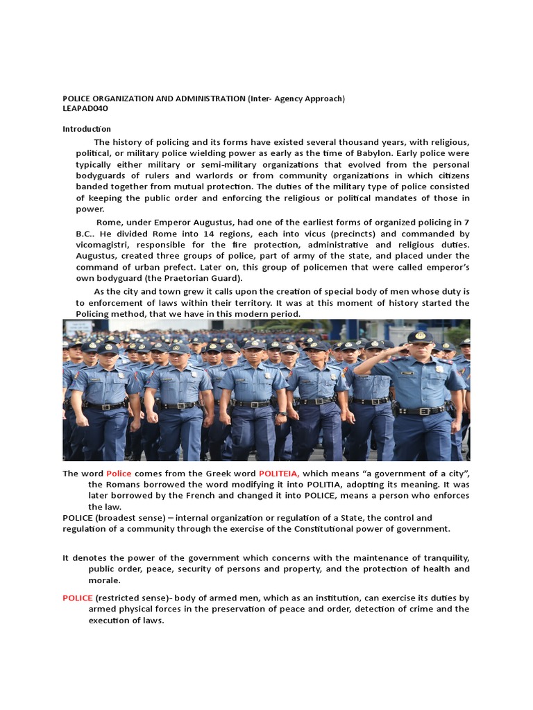 Police Organization and Administration | PDF | Police | Prison