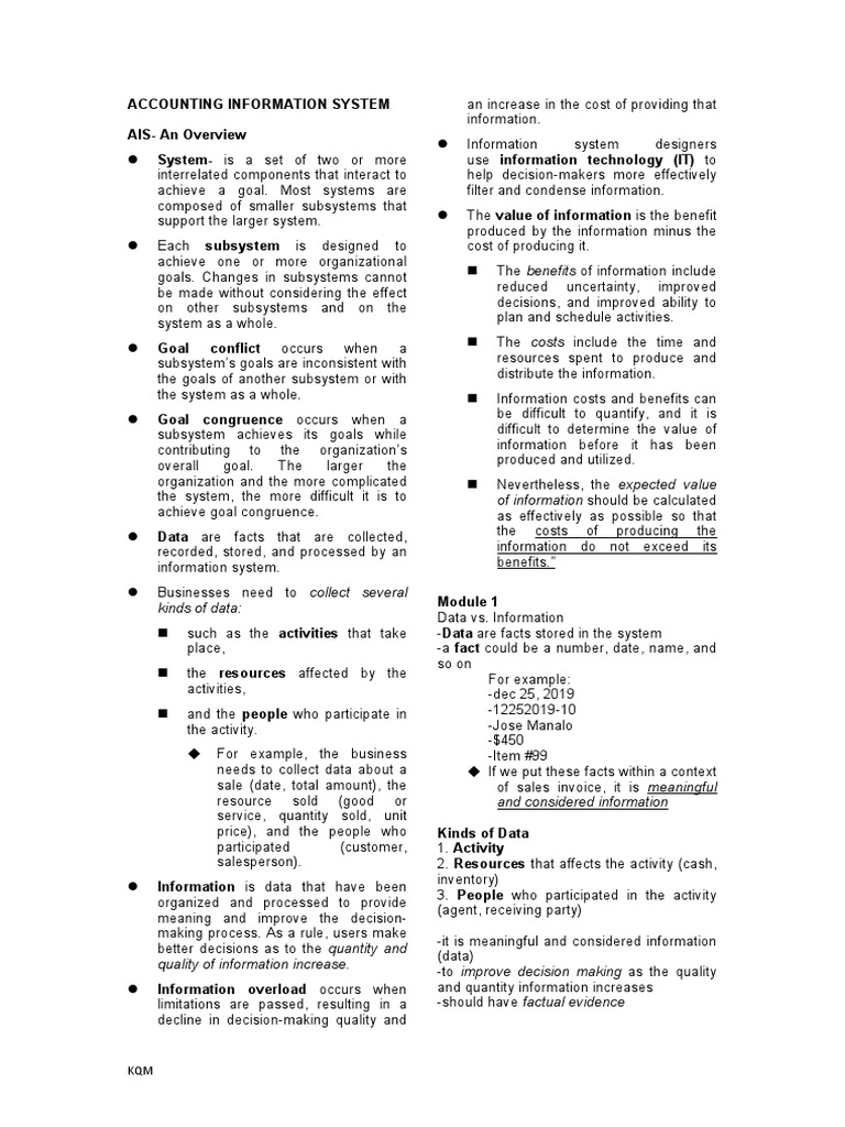 Accounting Information System | PDF | Enterprise Resource Planning ...