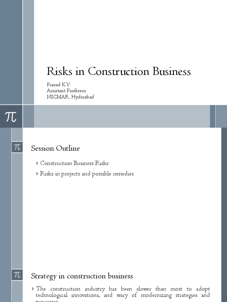 Risks In Construction Business Pdf Employment Risk