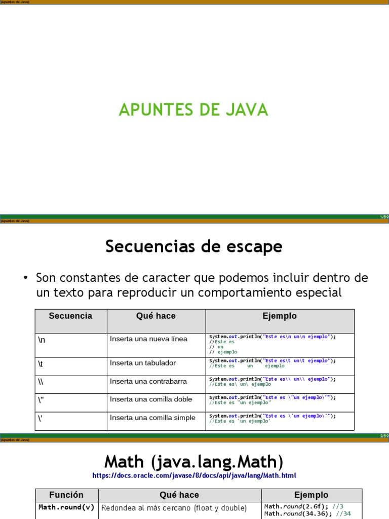 Apuntes Java | PDF | Java (lenguaje de programación) | Estructura de ...