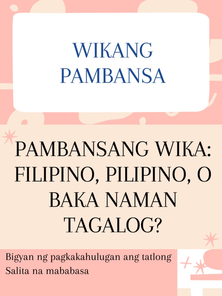 Wikang Pambansa | PDF