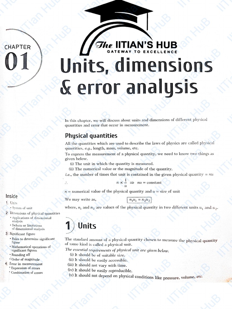 Units, Dimensions & Errors | PDF