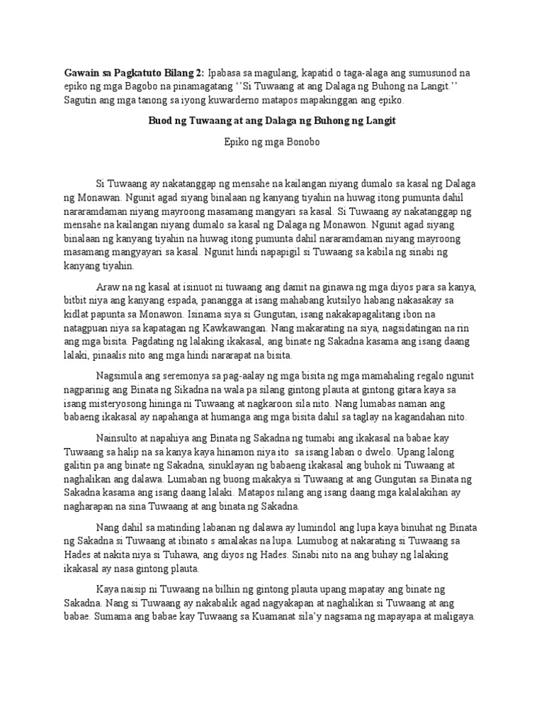 Filipino G7 Q1W2 | PDF