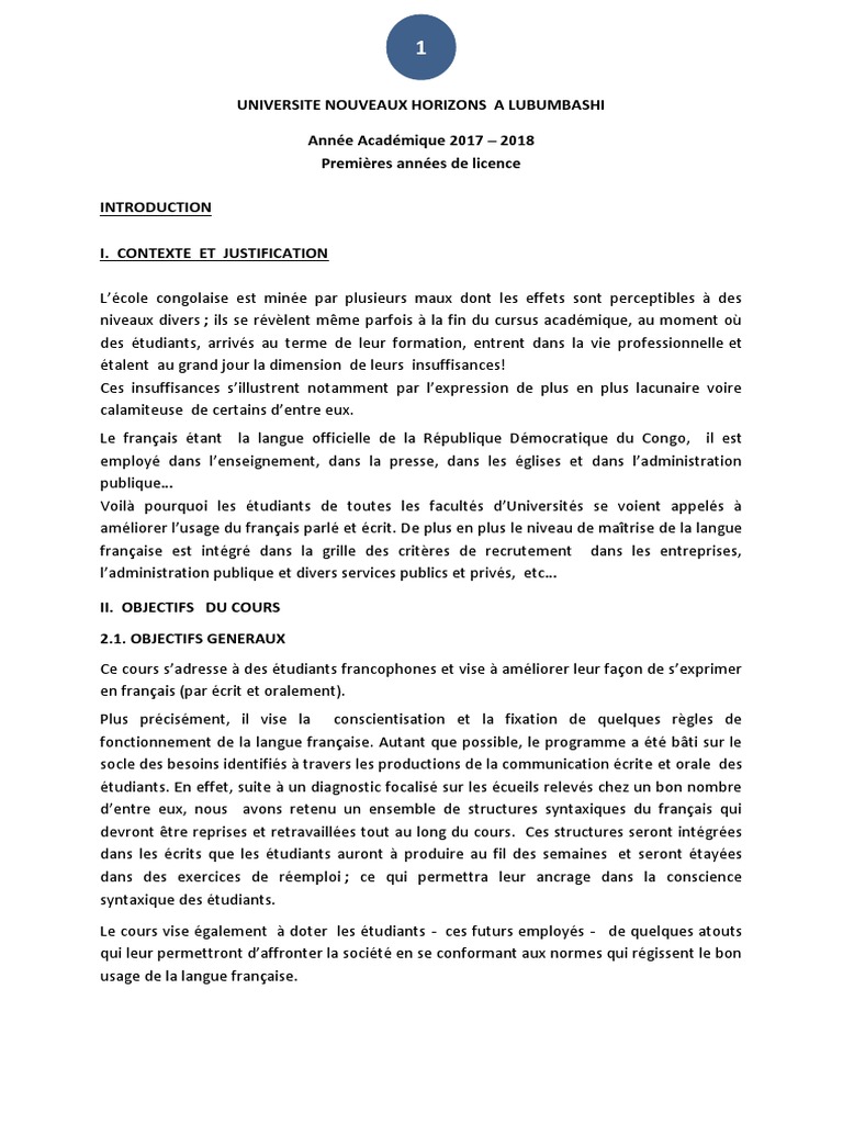 Expression Orale Et Ecrite l1 | Download Free PDF | la communication ...