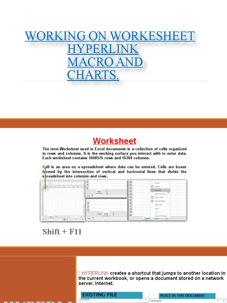 Working On Workesheet Hyperlink Macro and Charts | PDF