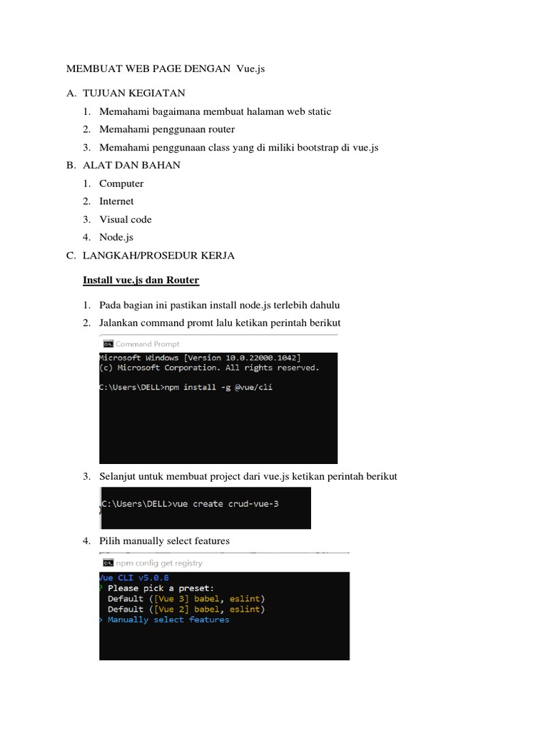 Membuat Web Page Dengan Vue | PDF