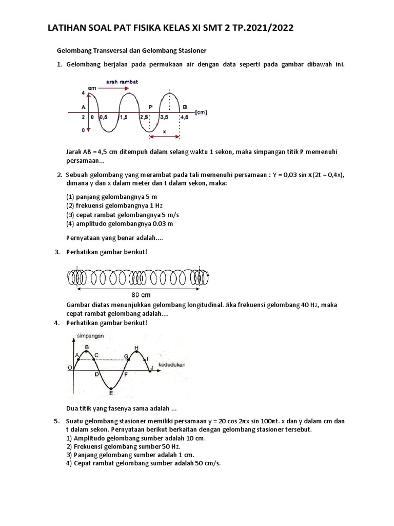 Latihan Soal PAT Fisika Kelas XI | PDF | Metode & Bahan Ajar | Sains & Matematika