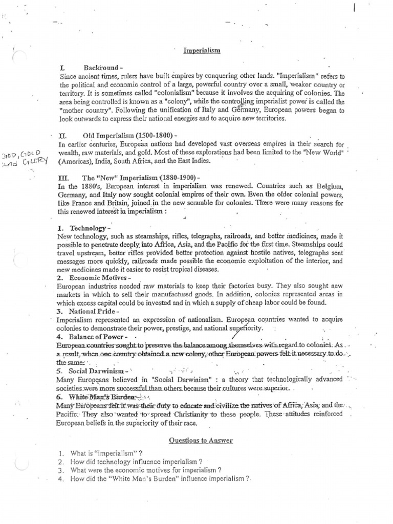 Imperialism Packet 2017 | PDF