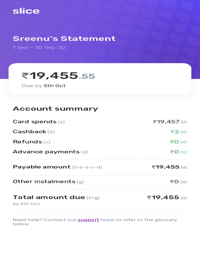Slice Account Statement - Sep '22 | PDF