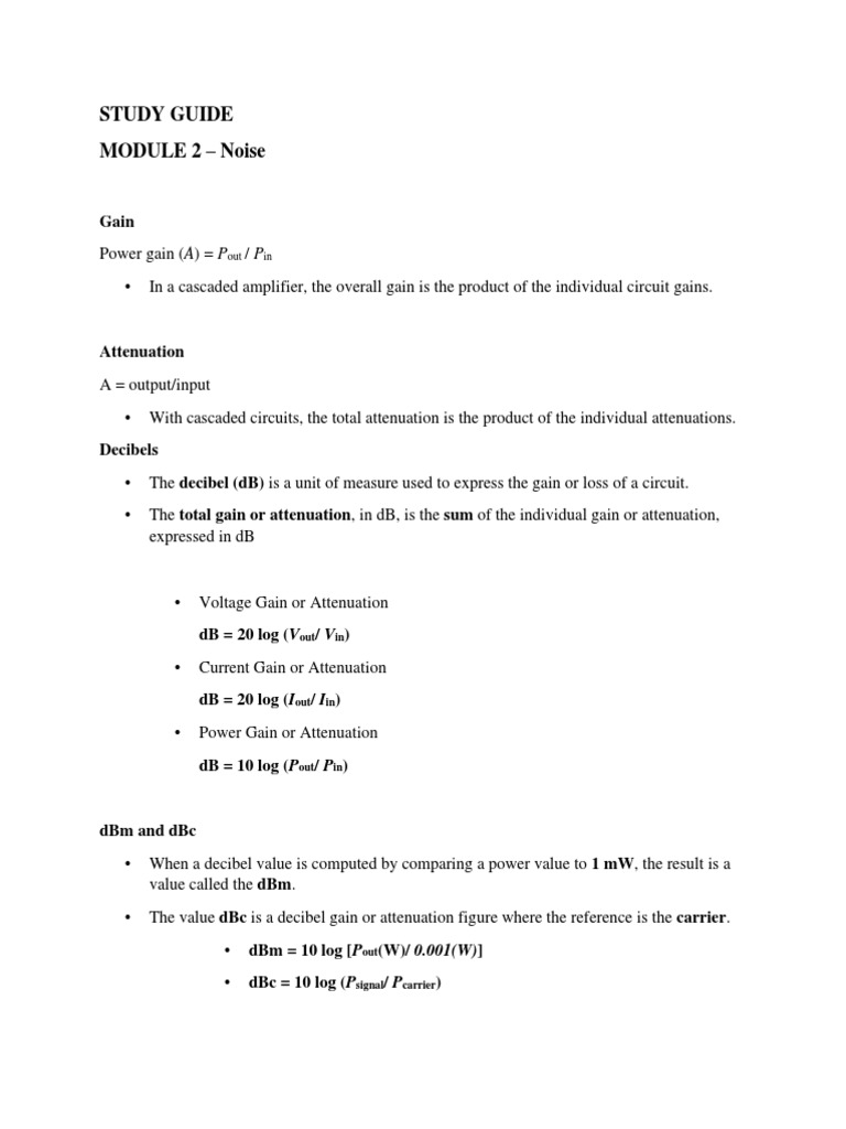 Module 2 Noise-1 | PDF | Decibel | Distortion