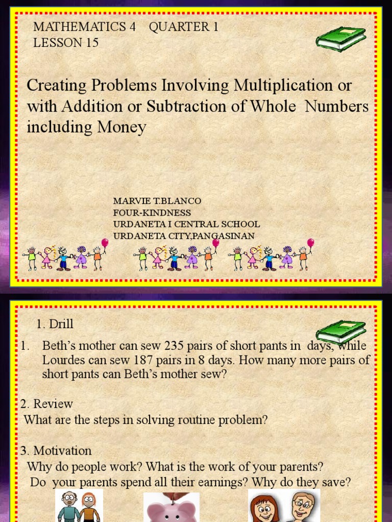 Multiplication Word Problems for Grade 4 | PDF | Career & Growth | Self ...