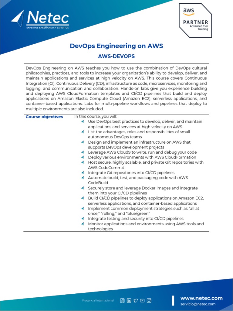 AWS-DEVOPS DevOps Engineering On AWS | PDF | Amazon Web Services | Product Development