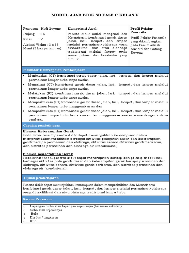 Modul Lempar Turbo Fix 1ab | PDF | Seni & Disiplin Bahasa