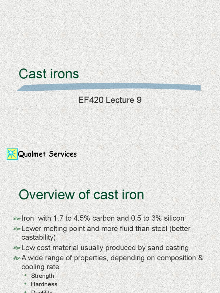 Cast Iron Basic Training and Applicatons | PDF | Cast Iron | Steel