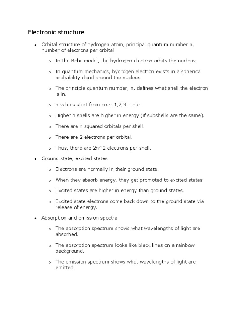 Electronic Structure Periodic Table | PDF