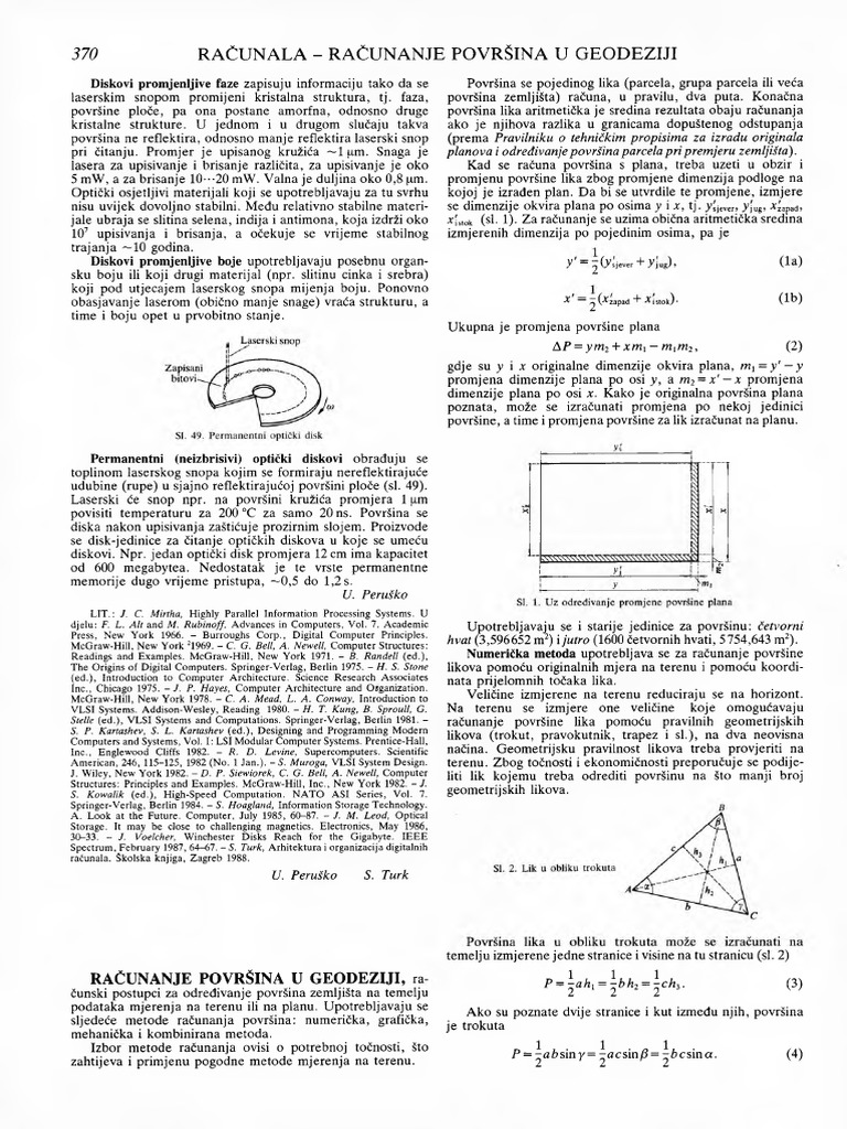 Racunanje Povrsina U Geodeziji | PDF