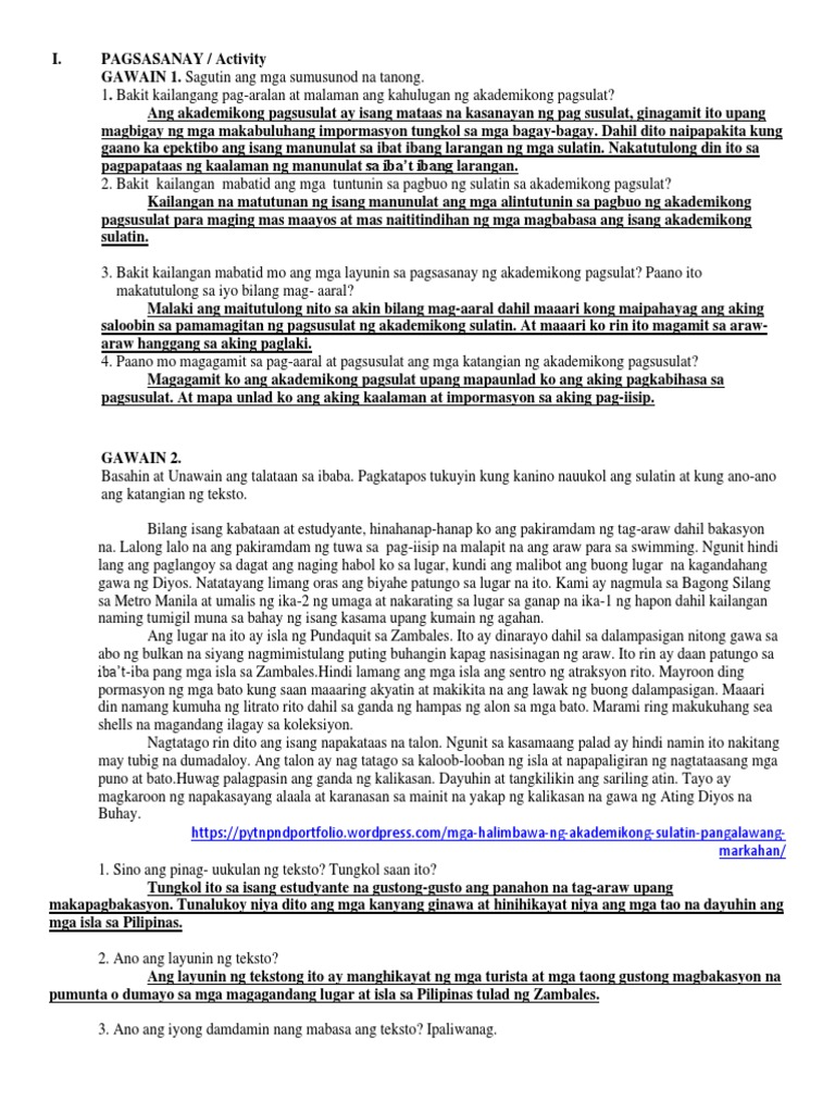 GR 12 Yunit 1 Aralin 1 Sw1 | PDF