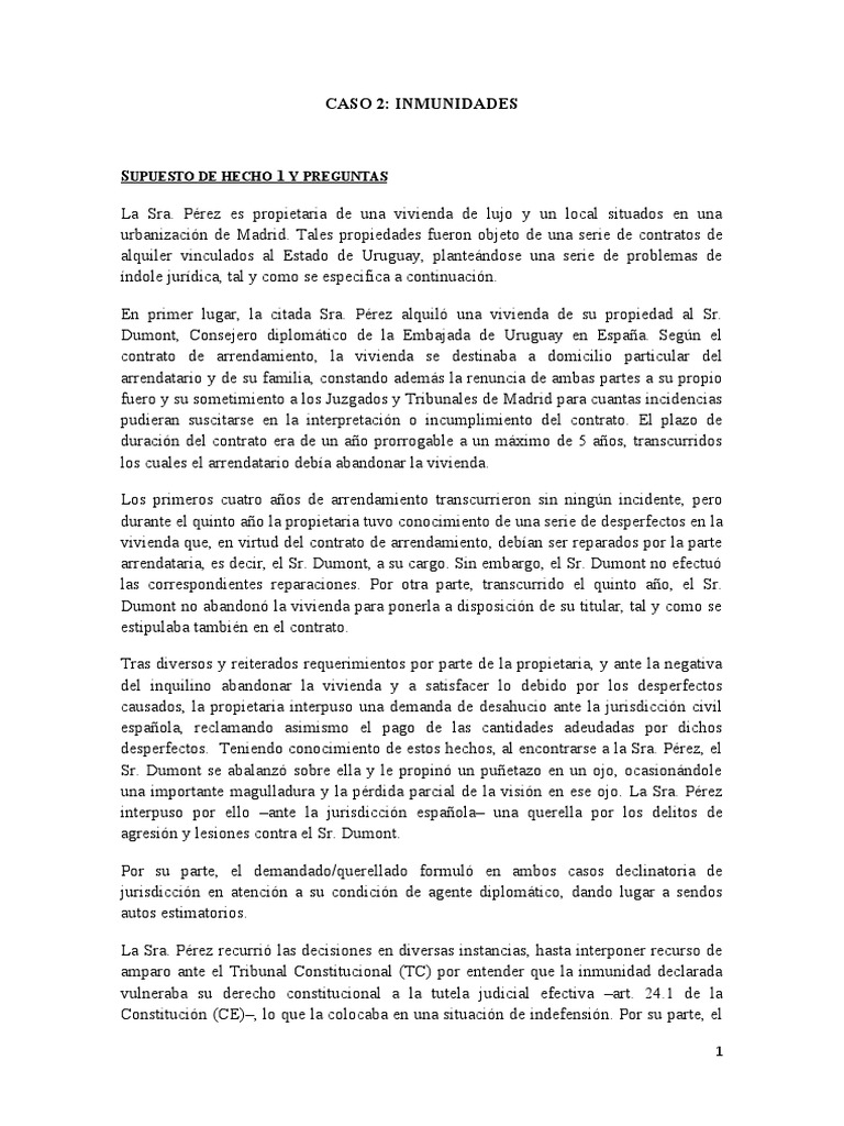 Inmunidades Diplomáticas y Conflictos Jurídicos | PDF | Ley Pública ...