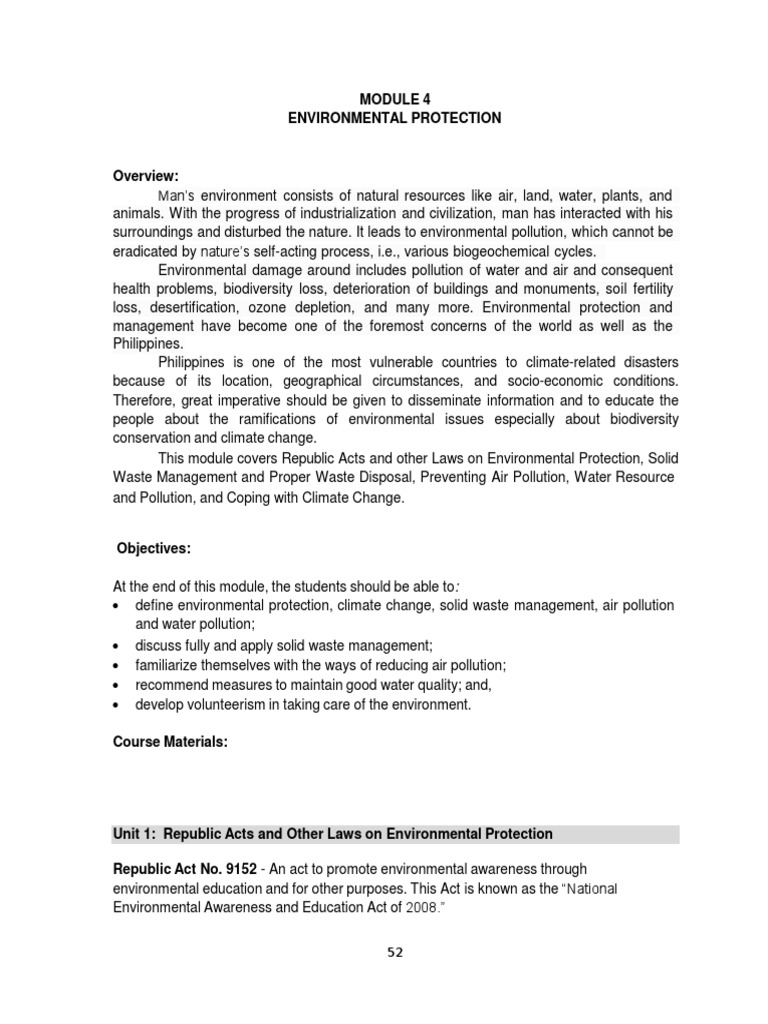 Module 4 - Environmental Protection | PDF