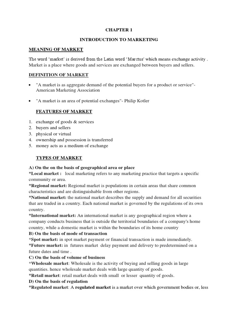 Introduction To Marketing | PDF | Marketing | Sales