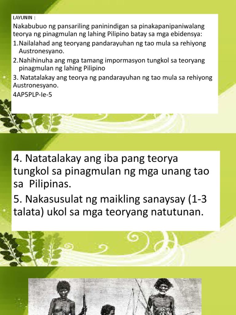 Aral 12 Teorya NG Pinagmulan NG Lahing Pilipino | PDF