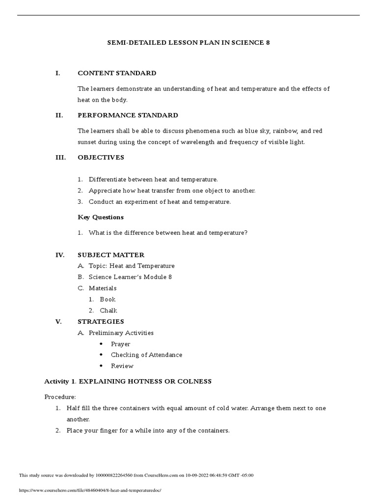 8 Heat and Temperature | PDF | Heat | Temperature