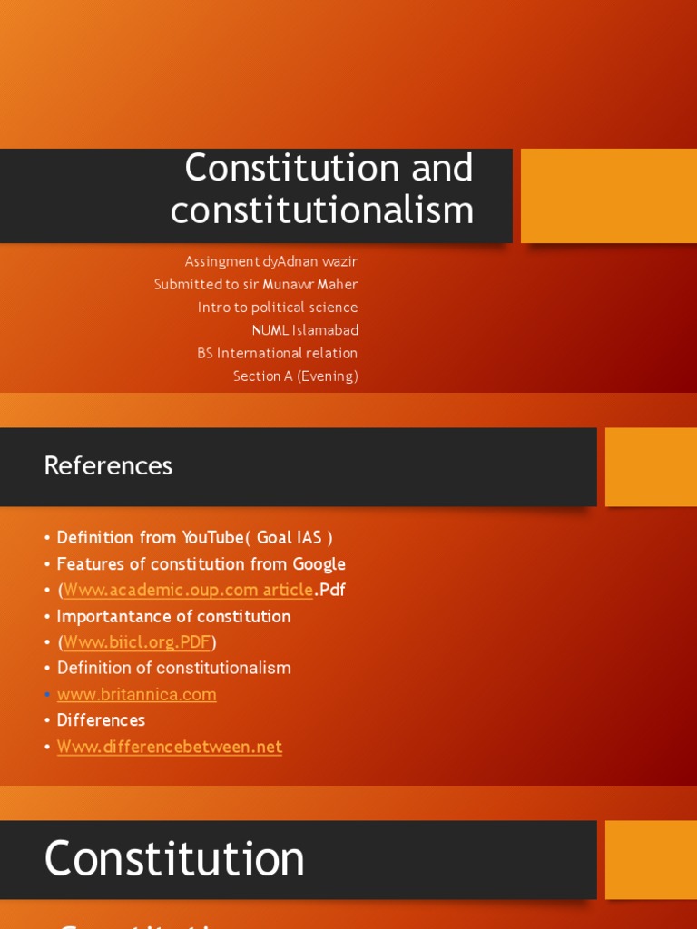 Understanding Constitution and Constitutionalism | PDF | Constitution ...