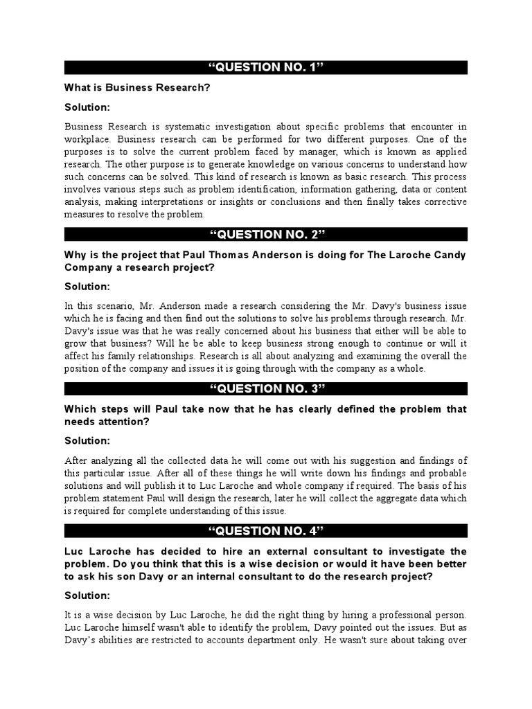 Question No. 1 | Download Free PDF | Consultant | Data