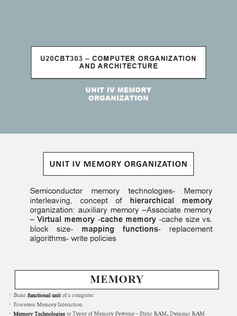 Coa Unit Iv | PDF | Computer Data Storage | Read Only Memory Coa Unit Iv | PDF | Computer Data Storage | Read Only Memory