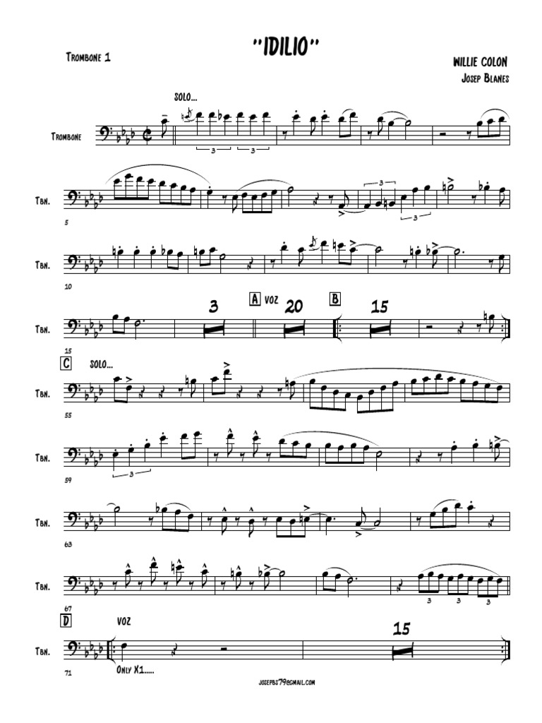 IDILIO - Willie Colon Trombón (Josep Blanes) | PDF