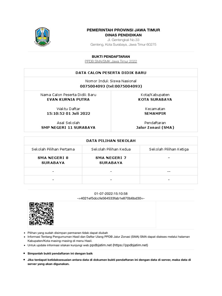 Bukti Pendaftaran | PDF