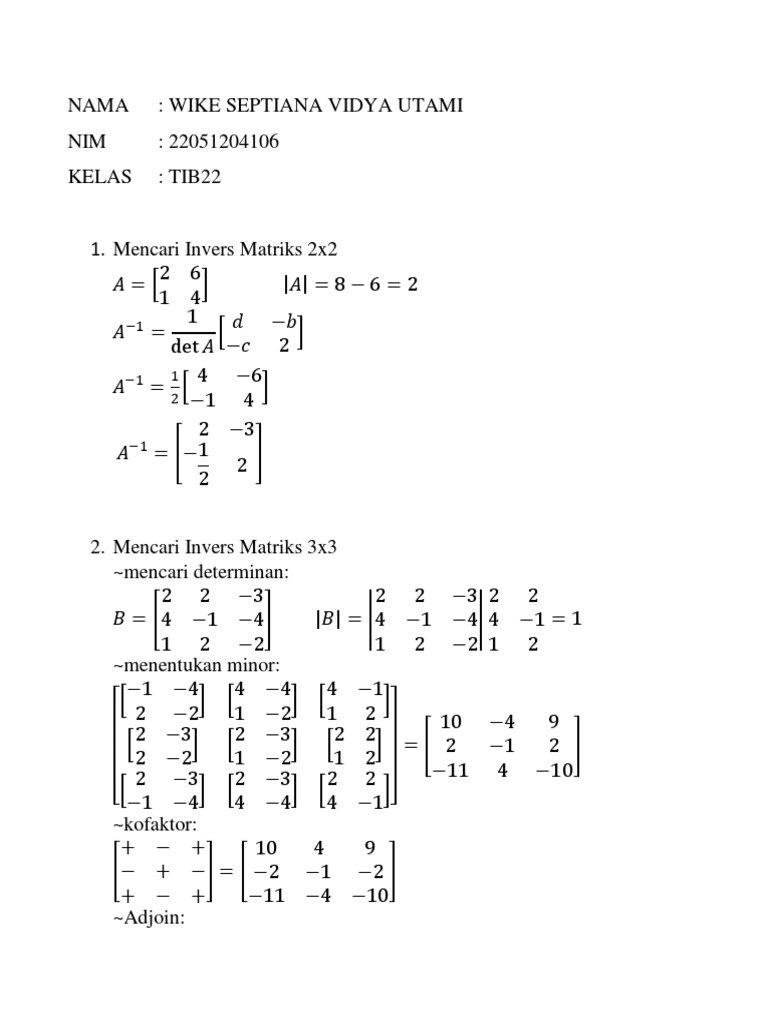 Invers Matriks | PDF