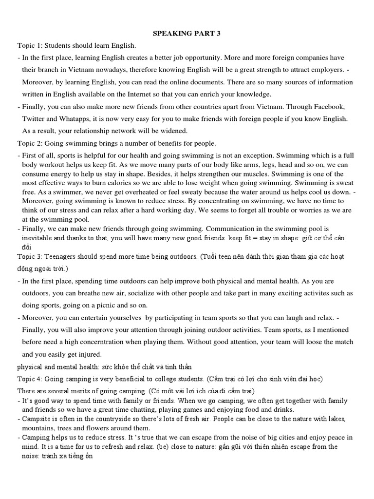 Speaking Part 3 | PDF