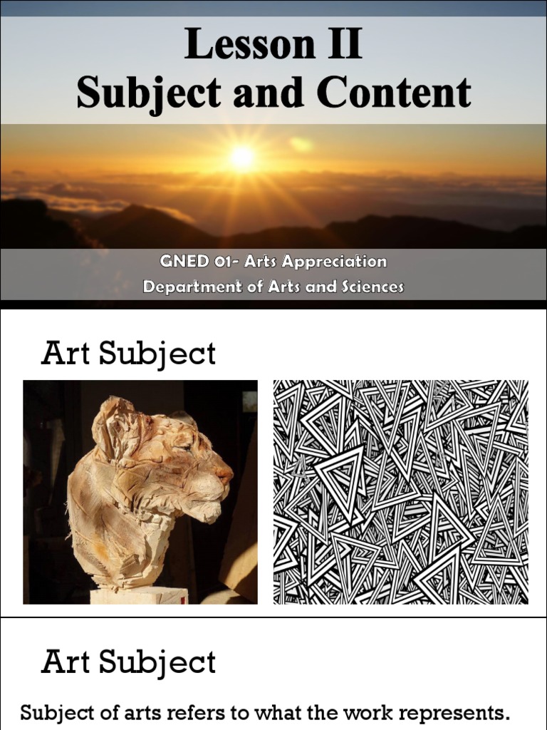 Chapter 2. Subject and Content | PDF