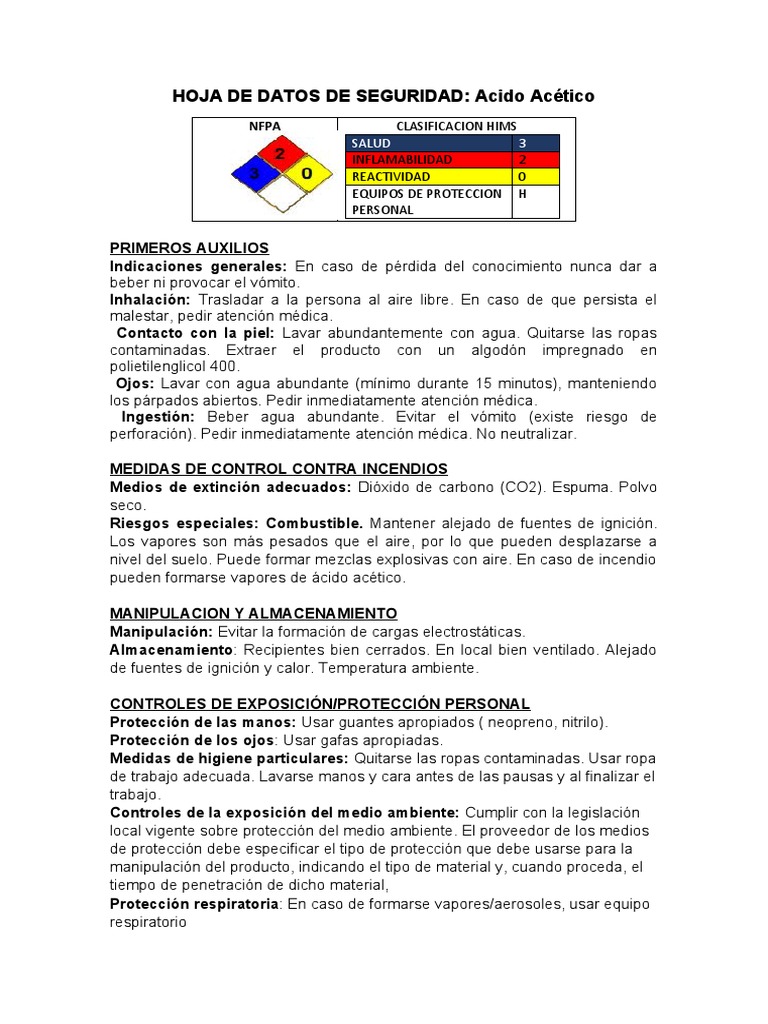 Hoja de Datos de Seguridad | PDF