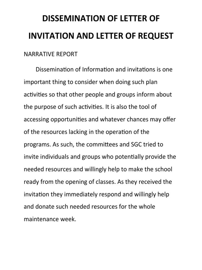 Dissemination of Letter of Invitation and Letter of Request | PDF ...