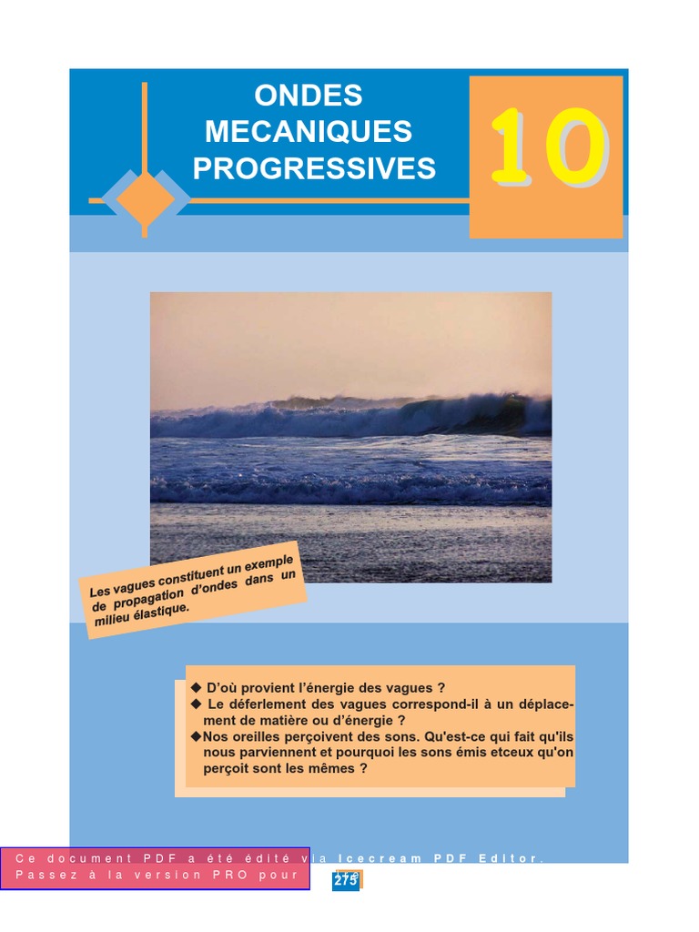Chapitre 10 Ondes Mecaniques Progressives | PDF