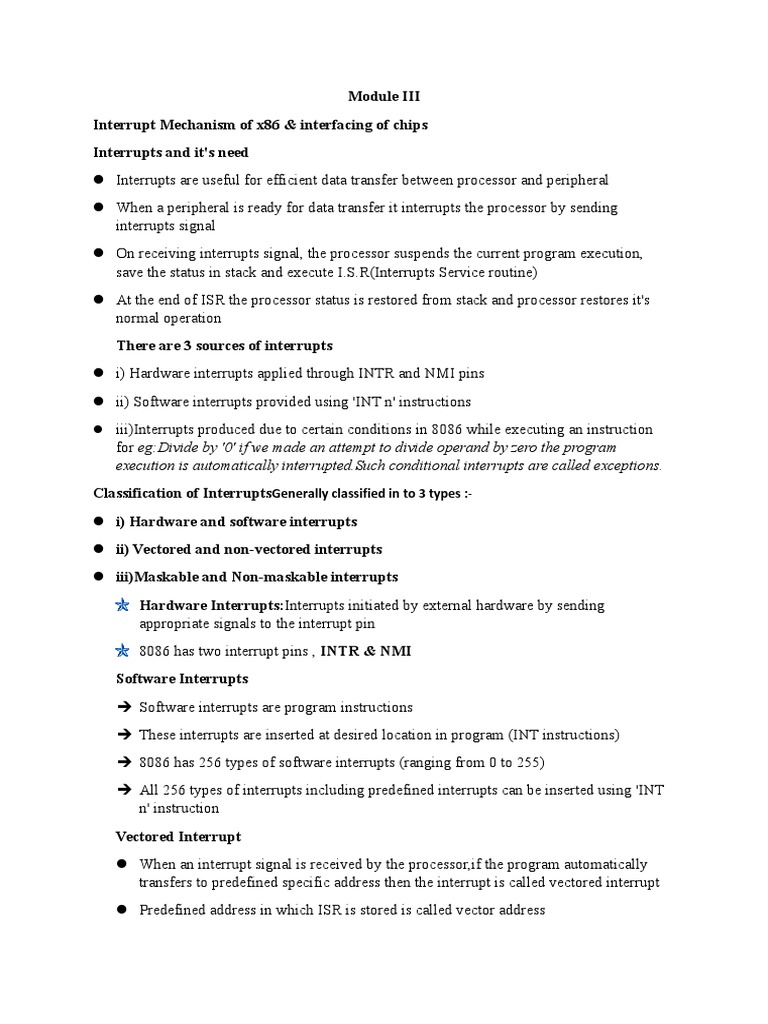 Interrupt and Interfacing of 8086 | PDF | Information Age | Computer Hardware