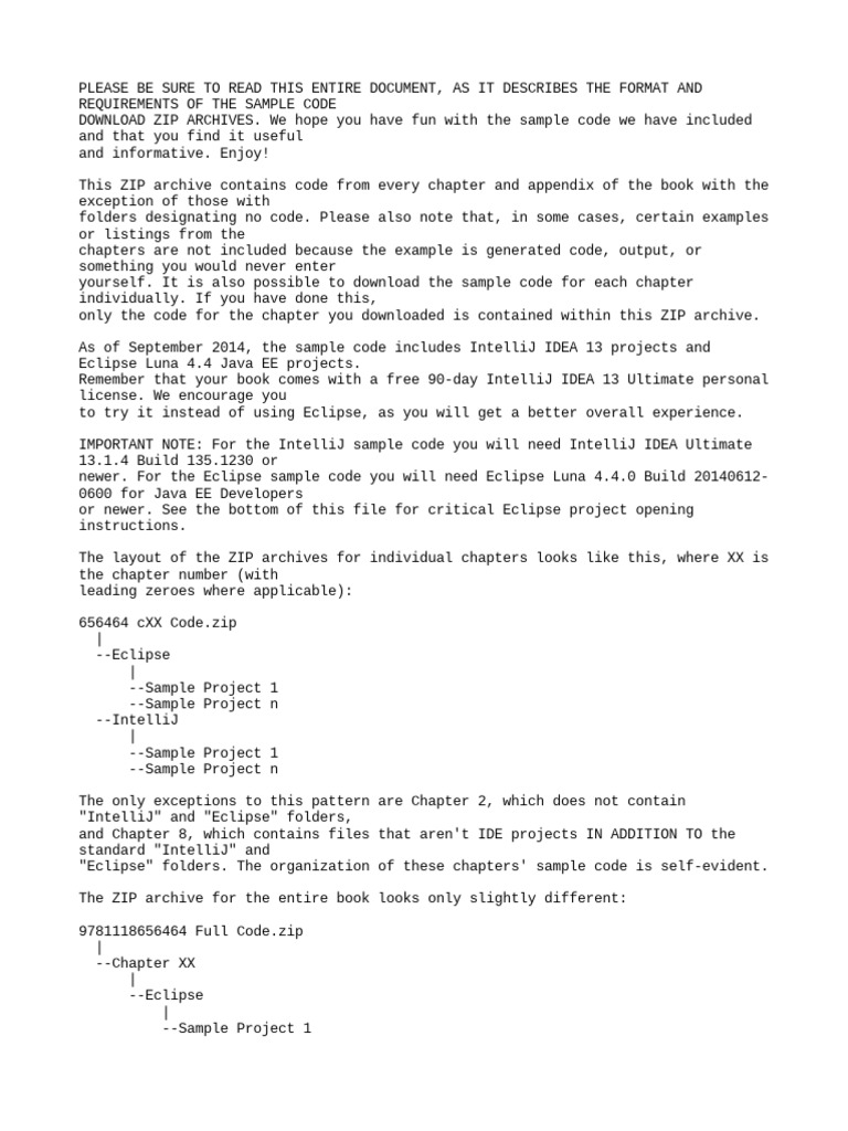Readme | PDF | Zip (File Format) | Eclipse (Software)