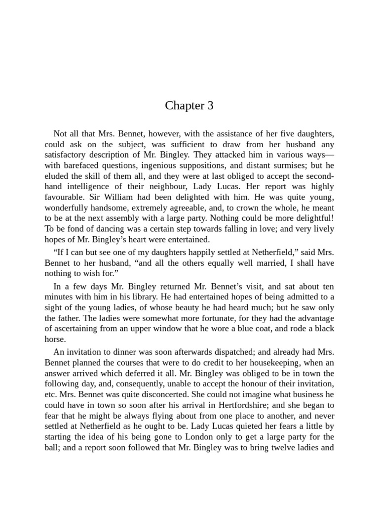 An Introduction to Mr. Bingley and Mr. Darcy: First Impressions at the ...