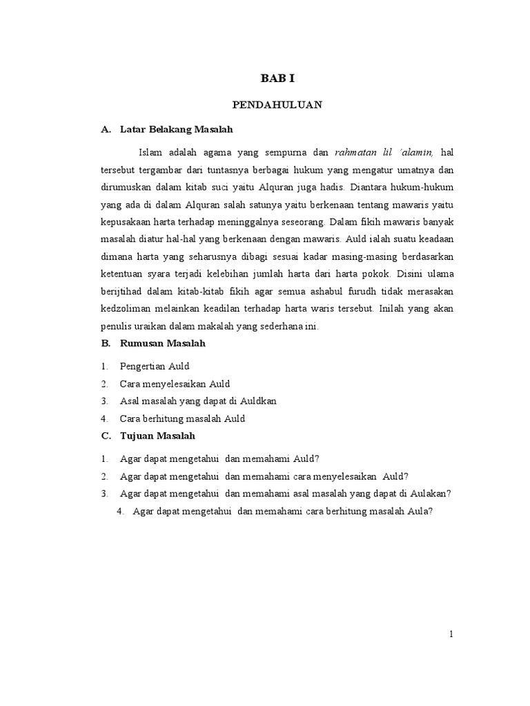 Fikih Mawaris Aul | PDF