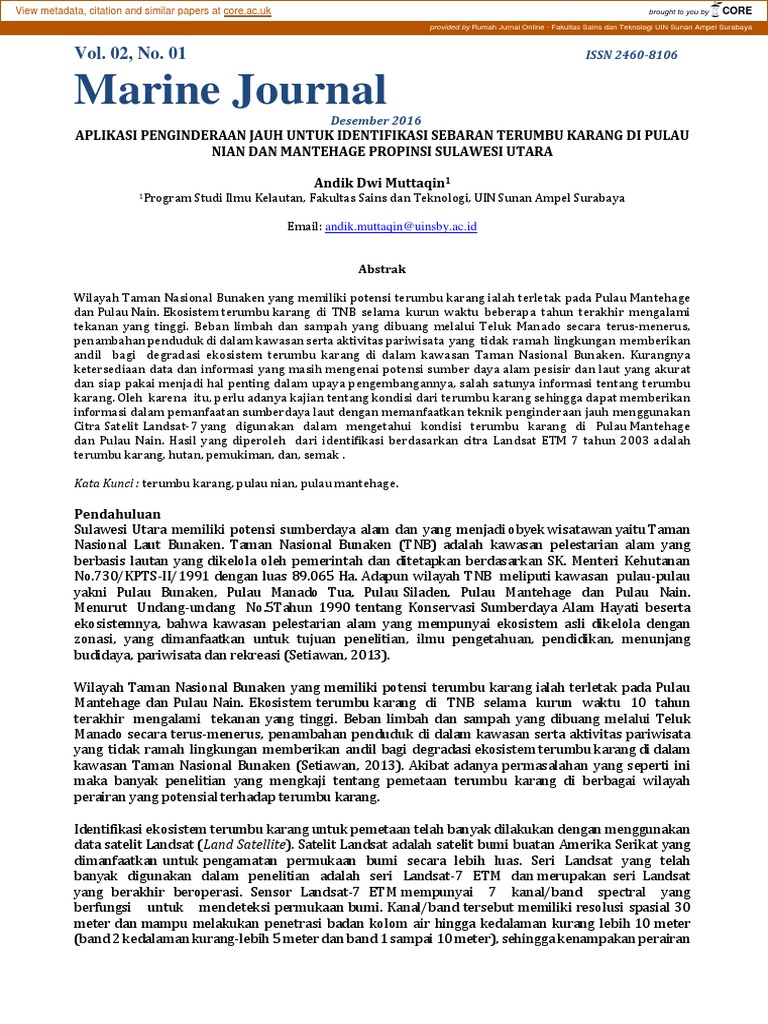 Marine Journal: Vol. 02, No. 01 | PDF